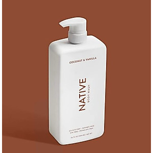 Native Body Wash for Women, Men | Sulfate Free, Paraben Dye with Naturally Derived Clean Ingredients, 36 oz bottle pump- 2 Pack (Coconut & Vanilla) 72.0 Fl Oz