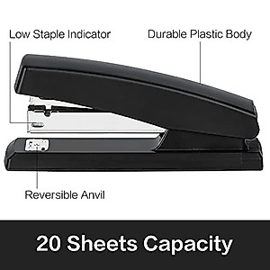 Deli Stapler, Desktop Stapler, Office Stapler, 25 Sheet Capacity, Includes 1000 Staples and Staple Remover, Black
