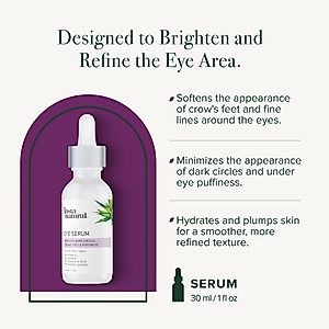 InstaNatural Eye Serum, Brightens, Minimizes the Appearance of Fine Lines, Eye Puffiness and Dark Circles, with Vitamin C, Caffeine and Hyaluronic Acid, 1 Fl Oz