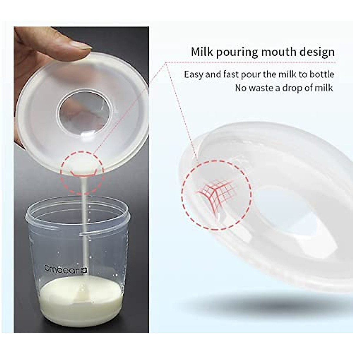 Chargenyang Breast Shells Nursing Cups Milk Saver Protect Sore Nipples for Breastfeeding Collect Breastmilk Leaks for Nursing Moms Soft and Flexible Silicone Material Reusable, 2-Pack