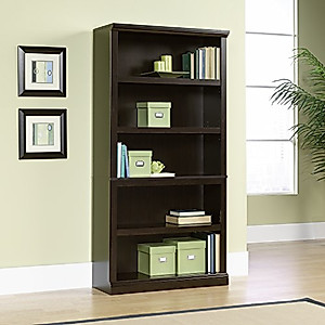 Sauder 5 Shelf Split Bookcase, Jamocha Wood finish