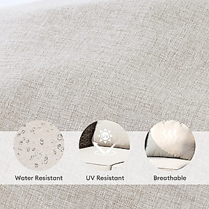 ovios Patio Cushion Covers, Waterproof Cushion Cover for Outdoor Furniture, Sofa, Couch, Ottoman Seat Back Cushion Cover with Zipper (8 Covers, Beige)