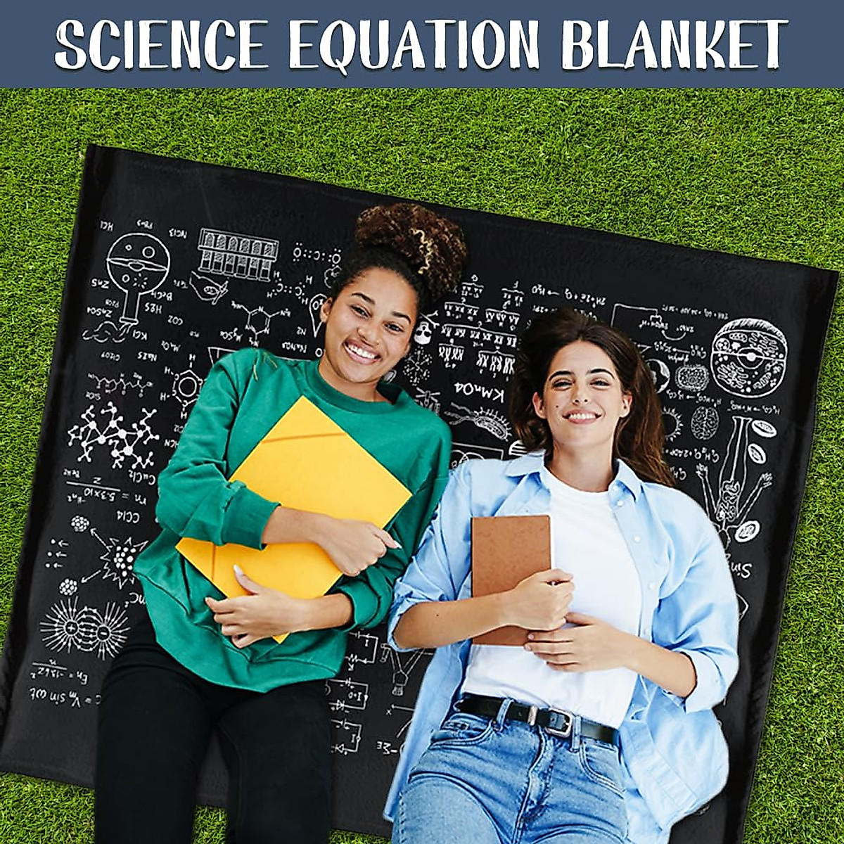 Science Formulas Chalkboard Math Physics Equation Blanket Flannel Throw Lightweight Super Soft Cozy Blankets for Couch Bed Sofa Chair, Gift for Birthday Thanksgiving Christmas 60"x50" for Teen