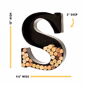 Metal Wine Cork Holder - Letters A to Z | Modern Housewarming Gift, Home Bar Decor, Wine Gift, Bridal Shower Gift, Engagement Gift | Large Wall Art | Home Décor