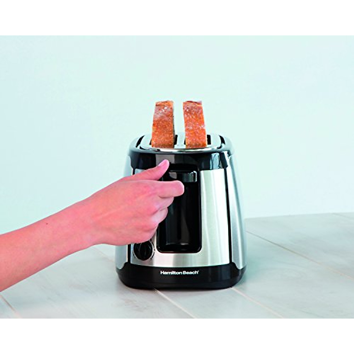 Hamilton Beach Keep Warm 2 Slice Toaster, Silver with Black (22811)