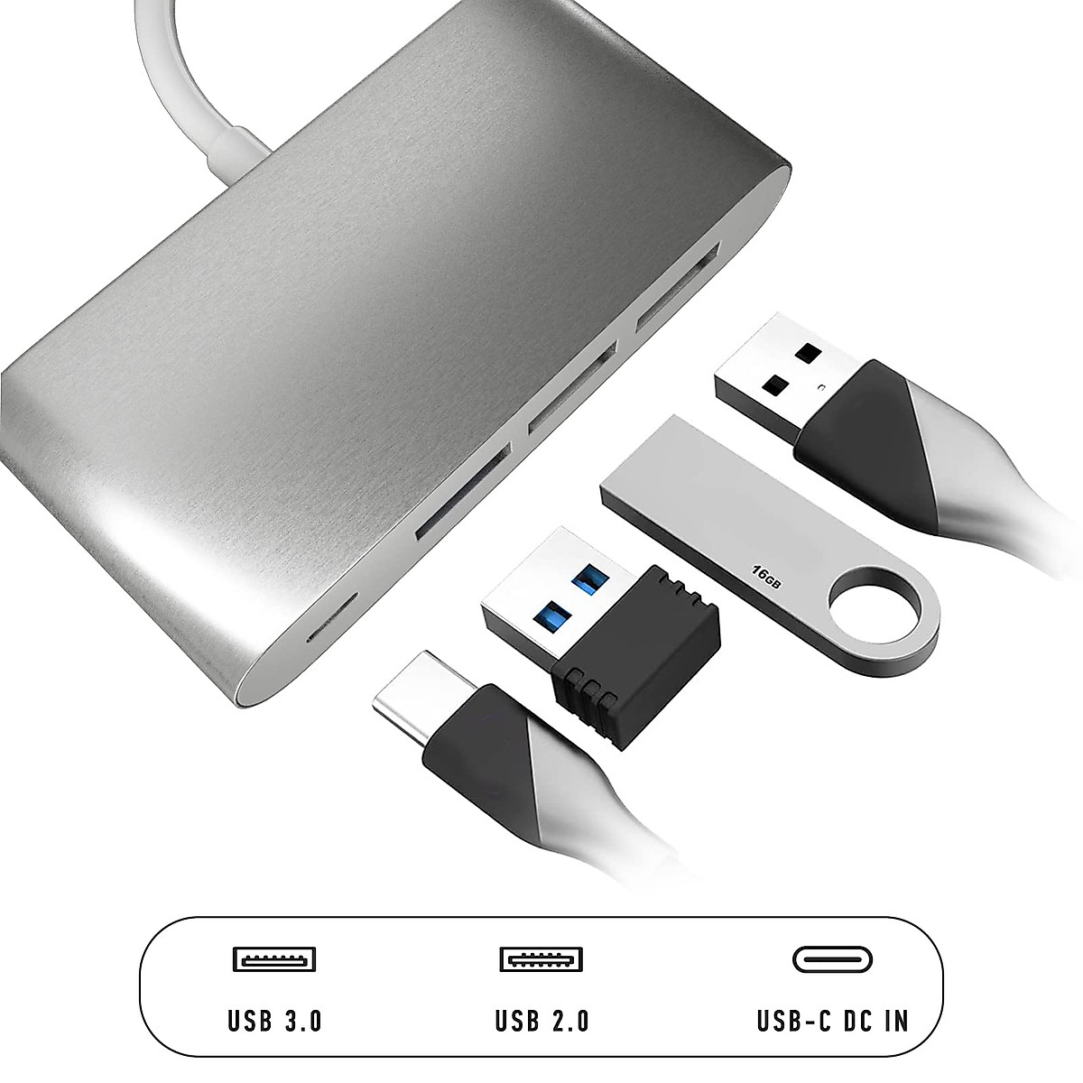 YAFIYGI USB Adapter for MacBook Air 4 in 1 USB C Hub Type C Multiport Adapter with 1USB 3.0 Ports 2 USB 2.0 87W PD Charge Compatible for MacBook Pro 13 15 16