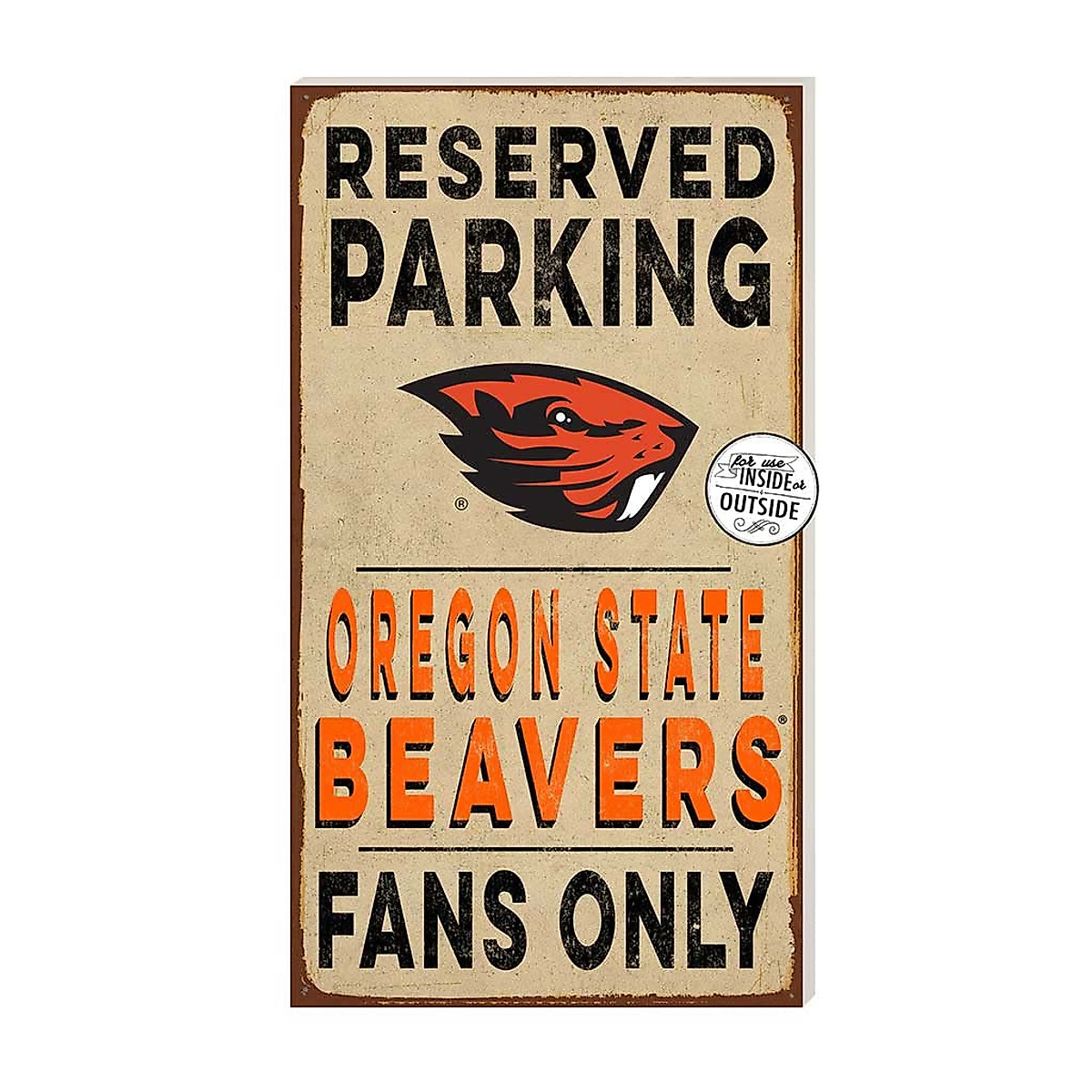 KH Sports Fan Oregon State Beavers 11"x20" Indoor Outdoor Reserved Parking Sign, One Size, Multi