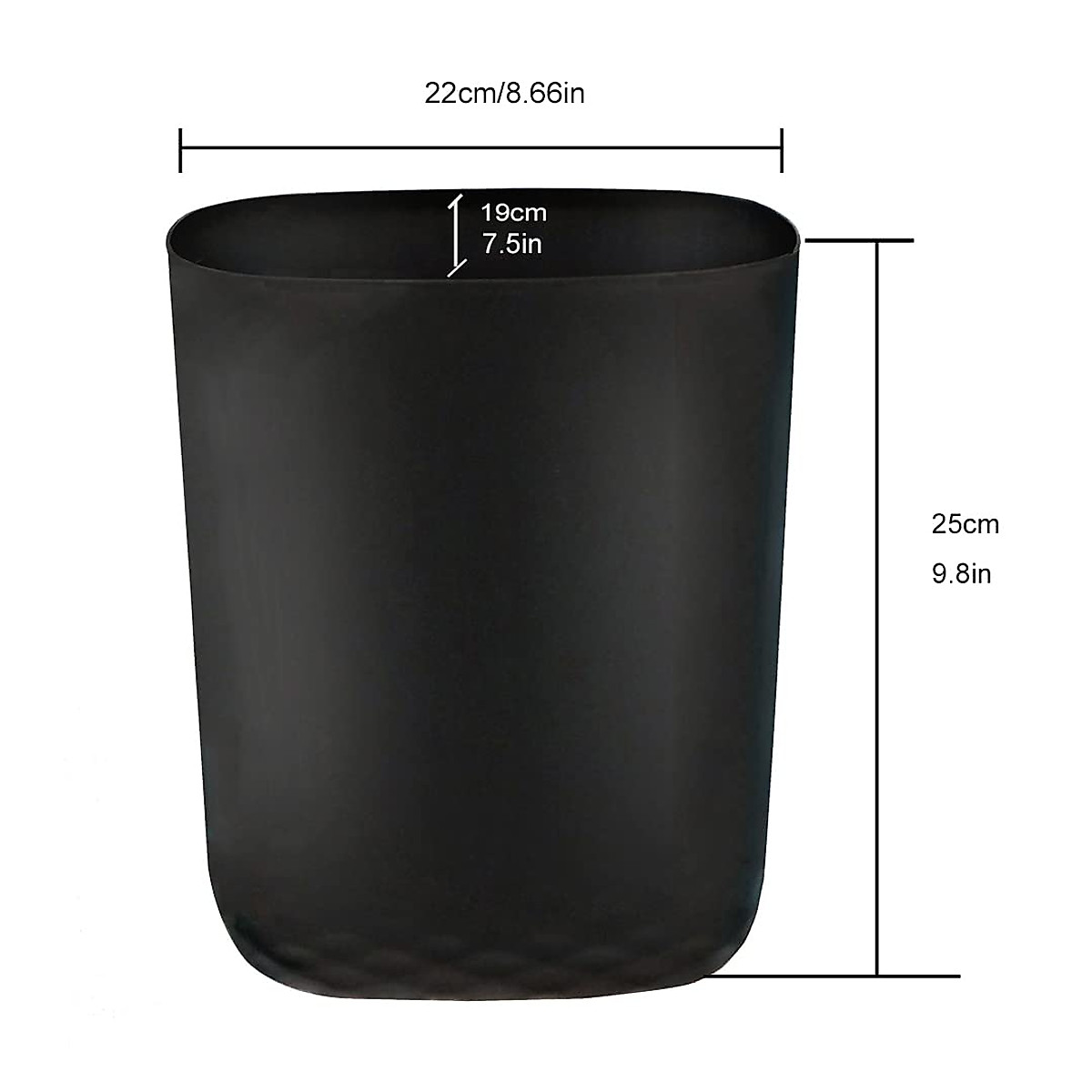 Feisco Small Trash Can for Bathroom with 60 Counts of Trash Bags,2.4 Gallon Bathroom Trash Can Wastebasket Garbage Container Bin for Bathroom Bedroom Kitchen Office (2, Black)