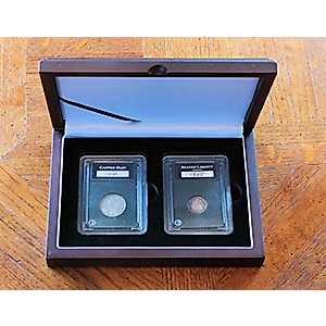Display box for two NGC/PCGS/Premier/Lil Bear Elite Coin Slab Mahogany Matte Finish