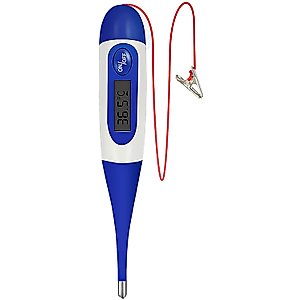 Elolicu Pet Thermometer, Waterproof Digital Veterinary Thermometer Portable Pet Digital Thermometer Pet Thermometer with Reminder Function Thermometer for Dogs Cats Horse Cattle Pigs Sheep