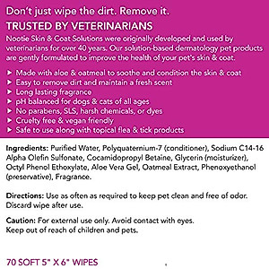 Nootie Waterless Shampoo Wipes for Dogs & Cats - Long Lasting Japanese Cherry Blossom Fragrance - Sold in Over 10,000 Vet Clinics and Pet Stores Worldwide, Made in USA - 70 Count