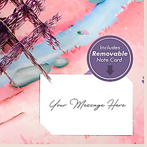 Frndly by Paper Love, 3D Wisteria Pop Up Card, Gift for Birthday, Wedding, Anniversary, Mothers Day, Thank You, Get Well, All Occasion - Handcrafted 100% Recycled and Eco-Friendly, 8" x 6" Cover - Includes Envelope and Note Tag