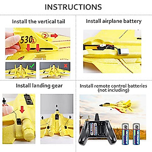 HAPTIME 2 CH Rc Plane, Remote Control Airplane for Kids Adult Beginner - 2.4 Ghz Rc Airplane Jet Plane with Night Light, Easy to Fly - Plane Toy for Boys Age 8-12