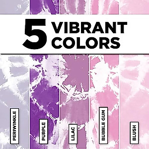 Tulip One-Step Tie-Dye Tiara Kit, Pink & Purple Fabric Dye, 5 Colors