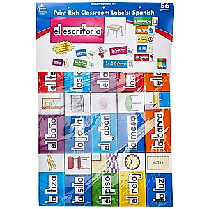 Carson Dellosa Print-Rich Classroom Labels: Spanish Bulletin Board Set (3440)