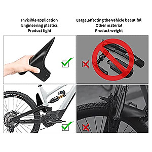 YHT 2 Pack Mountain Bike Fenders, High Compatible Bicycle Mudguard Fits 26", 27.5", 29", Thicken Widen Front and Rear Mud Guard, MTB Fender, Frame Guards, Black…