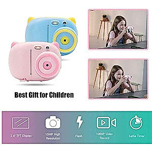 GIENEX Kids Selfie Camera, Christmas Birthday Gifts for Boys Age 3-9, HD Digital Video Cameras for Toddler, Portable Toy for 3 4 5 6 7 8 Year Old Boy with 32GB SD Card (Color : Pink)