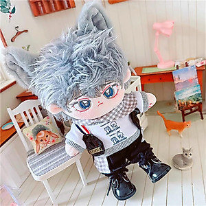 niannyyhouse 20cm Plush Doll Clothes Loose Scarf Vest T-Shirt Pants 8in Soft Stuffed Plush Toy Accessories Dress Up