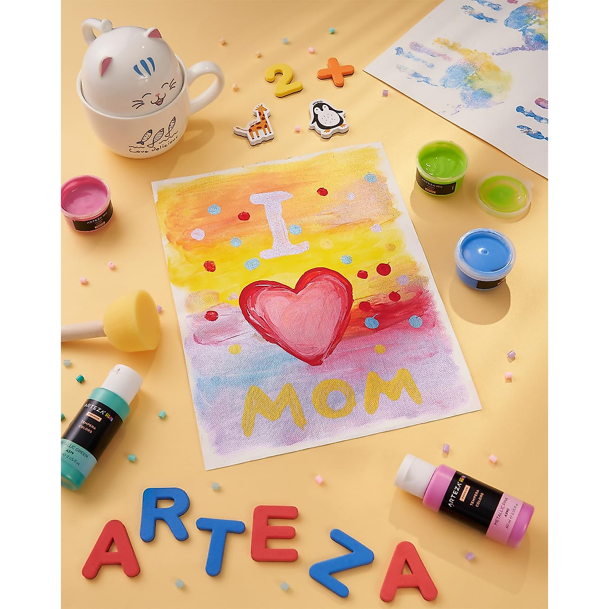 ARTEZA 12x16 Inches Finger Paint Paper Pad, Pack of 2 Finger Pads, 25 Sheets Each, 54lb/80gsm Drawing Pad for Kids