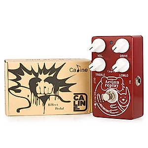 Caline Vintage Distortion Effects Pedal Overdrive Action Replay Electric Guitar Pedal True Bypass Red CP-74 Guitarist gifts