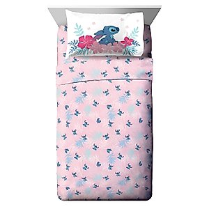 Jay Franco Disney Lilo & Stitch Paradise Dream Twin Sheet Set - 3 Piece Set Super Soft and Cozy Kid’s Bedding - Fade Resistant Microfiber Sheets (Official Disney Product)