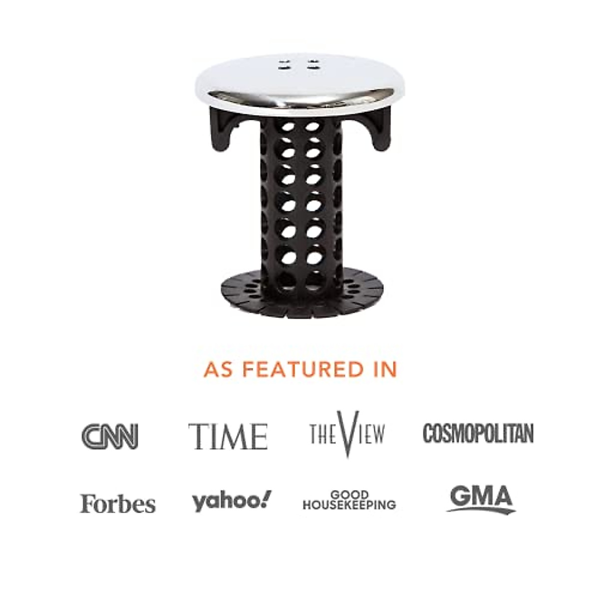 SinkShroom Chrome Edition Revolutionary Bathroom Sink Drain Protector Hair Catcher, Strainer, Snare, Black