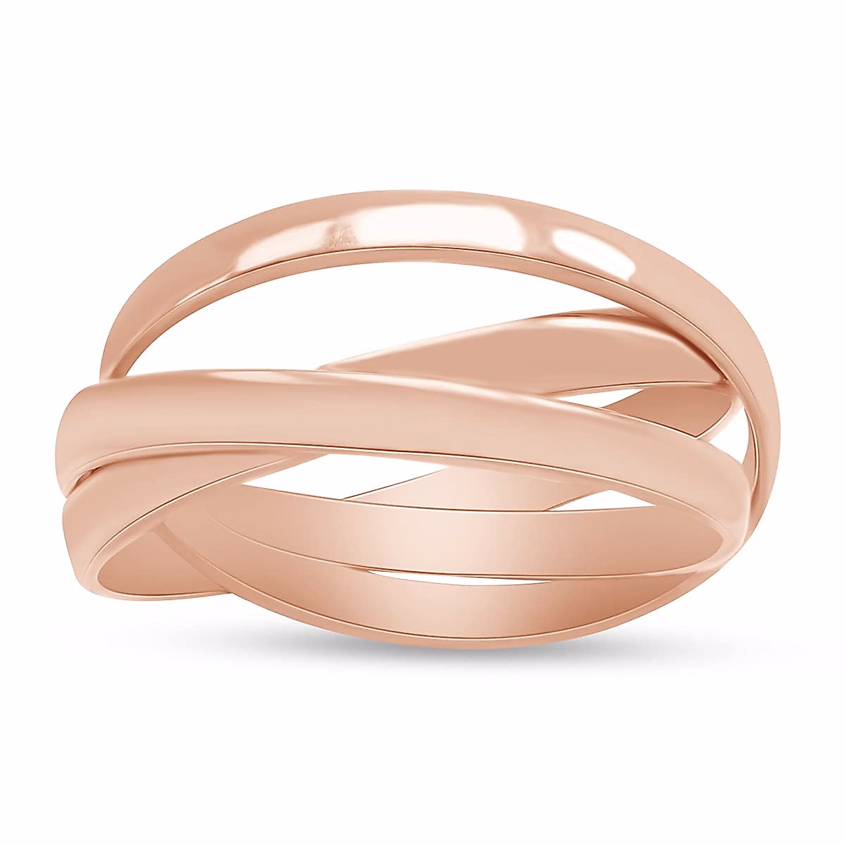 AFFY Triple Interlocked Crossover Statement Ring In 14k Rose Gold Plated 925 Sterling Silver Gift For Her Size -4