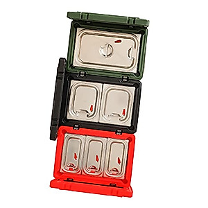 FORCOOK Top-Load Insulated Food Pan Carrier Food Warmer Box Hot Boxes for Catering Keep Food Hot Or Cold with Three Third-Size 18/8 Stainless Steel Leak-Proof Hotel Pans