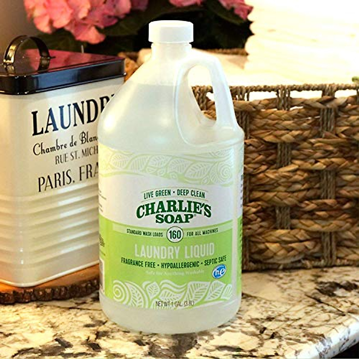 Charlie's Soap HE Hypoallergenic Liquid Laundry Detergent with Pump, 1 Gallon