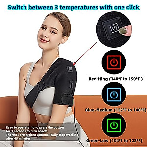 Shoulder Heating Pad,Jade Heated Shoulder Wrap for Rotator Cuff Pain 3 Adjustable Heat