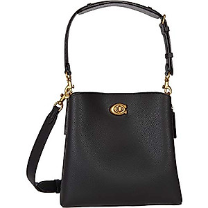 COACH Polished Pebble Leather Willow Bucket B4/Black One Size