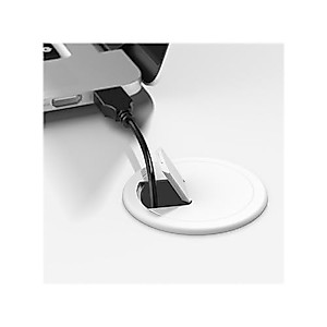 Bush Business Furniture Echo L Shaped Bow Front Office Desk in Pure White and Modern Gray, Modern Computer Table for Home or Professional Workspace