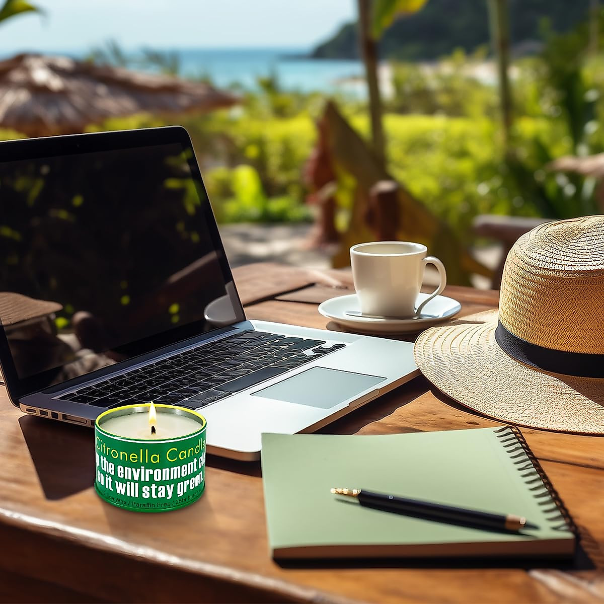 Citronella Candles, Indoor Outdoor Lemongrass Scented Candles, 4 OZ 2 Pack Pure Citronella Oil and Natural Soy Wax Long Lasting Burning Hand Poured Emergency Candles