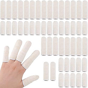 50 Pieces Finger Cots, Finger Toe Sleeves, Thumb Protector, Fingertips Protective, Cushion, Moisture-Wicking (Short 2 Inch and Long 3 Inch)