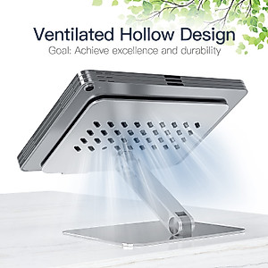 Laptop Stand for Desk, Laptop Stand, Computer Stand, Foldable Height Adjustable Ventilated Aluminium Portable Laptop Stand, for Men Working from Home Tech Gifts, Fits for All 10-17.3" Thin Laptops