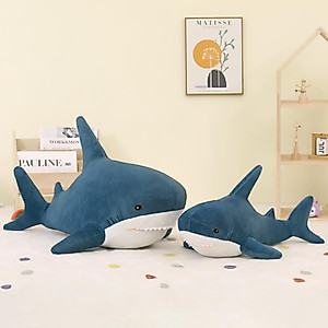 MorisMos Giant Stuffed Animal Shark Plush, Shark Stuffed Animal Large, Soft Shark Pillow Stuffed Toy for Kids, 32in