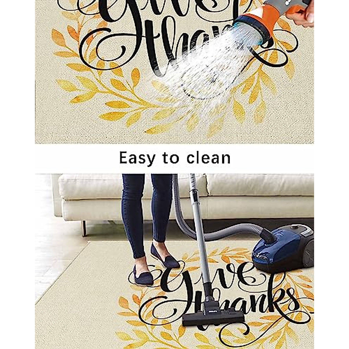 JasmineM Autumn Leaf Thanksgiving Outdoor Rug Mats, Waterproof Outdoor Plastic Straw Rug 4'x6' for Patio, Fall Retro Indoor Outdoor Area Rug for Front Door, Deck, Picnic, Porch, Balcony