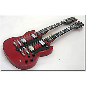 Jimmy Page Miniature Guitar Doubleneck w/ Guitar Pick