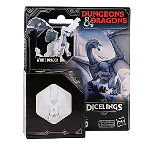 Dungeons & Dragons Dicelings White Dragon Collectible D&D Monster Dice Transforming Giant d20 Action Figures Role Playing Dice