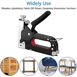 CAMWAY Staple Gun Heavy Duty,Upholstery Stapler with 4000Staples and Remover, 3 in 1 Manual Staple Gun with Portable Case,Alloy Steel Upholstery Stapler Gun for Wood,Upholstery,Fabric,DIY,Furniture