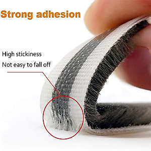 33ft Weather Stripping Brush for Sliding Windows/Doors Frame Side,Pile Self Adhesive Weatherstrip Seal Strip Sealer Draft Stoppers (33ft 0.35''Wide x 0.35''Thick, Gray)