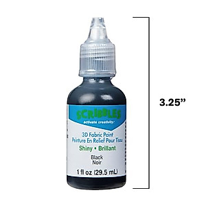 Scribbles 1oz 3D Fabric Paint, Shiny Black