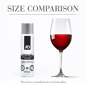 JO Premium Original Silicone Based Lubricant, Long Lasting Silky Smooth Lube for Men, Women and Couples, 4 Fl Oz
