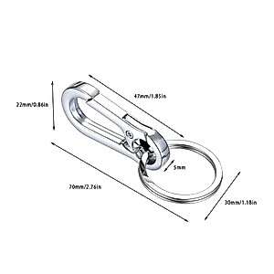 2 Pcs Zinc Keychain Clip Key Ring,Metal Carabiner Keyring Chain Holder Organizer for Car And Keys Finder,Key Chains for Men Women(Single Ring)