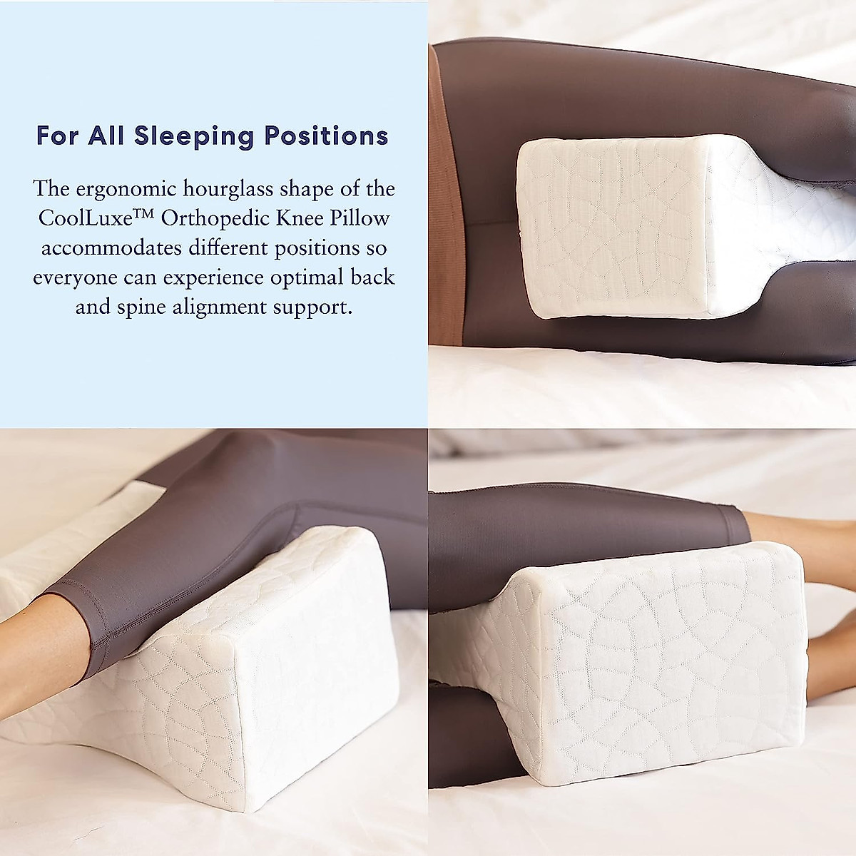 Luna [Memory Foam Knee Pillow] for Side Sleepers Featured on [The Today Show]- Orthopedic Knee & Leg Cooling Pillow, Adaptive Bed Assistance Product, Leg Pillow for Sleeping Lower Back & Hip Pain