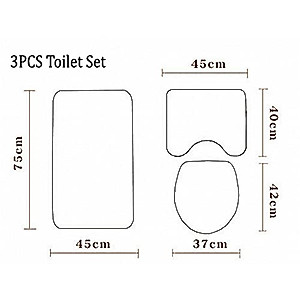 Superdada 4 Piece Japan Anime Bathroom Set One Piece Waterproof Shower Curtain Anti Slip Area Rugs Toilet Lid Cover Bath Mat Set 70x70in (Color:A)