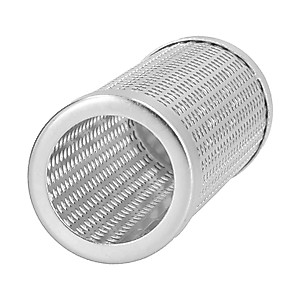 BORDSTRACT Smoker Tube, Cylindrical Detachable Large Capacity Fruit Wood BBQ Pellet Smoker Box, Stainless Steel BBQ Pellet Tube Smoker for Any Grill or Smoker(S 15.3x5.3cm)