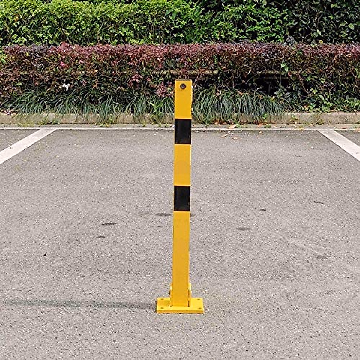 FASZFSAF Folding Parking Barrier, 70cm Road Safety Bollard, Vehicle Post Bollards Barriers Parking Space Lock, Used for Lane Parking Interception and Protection