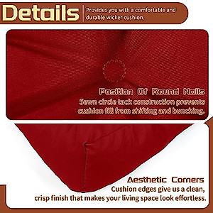 Focuprodu Set of 2 Outdoor Chair Cushions 19x19 Thickened and Durable Patio Furniture Cushions, All-Weather Wicker Chair Cushions for Outdoor/Indoor Use (Vermillion)