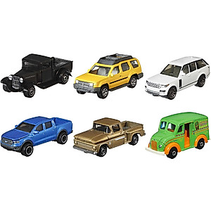 Matchbox Moving Parts City Streets Multipack, Collection of 6 1:64 Scale Cars with Moving Doors, Trunk or Hood for Collectors & Kids 3 Years Old & Up